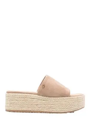GIANVITO ROSSI Suede Platform Espadrille Sandals - Nude
