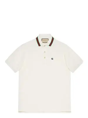 Gucci Logo-embroidered Piqué Polo Shirt - Blue
