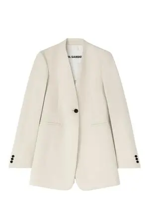 JIL SANDER Tailored Blazer With Button Detail - White