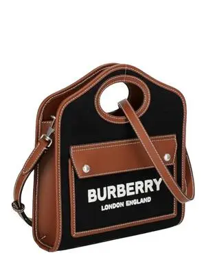 BURBERRY Burberry Logo Embroidered Cut-Out Tote Bag