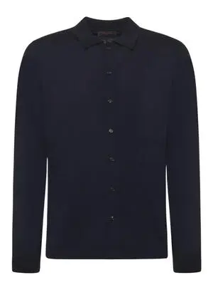 ZANONE Virgin Wool Button-up Shirt - Blue