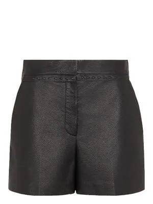 Fendi Leather Shorts - Black