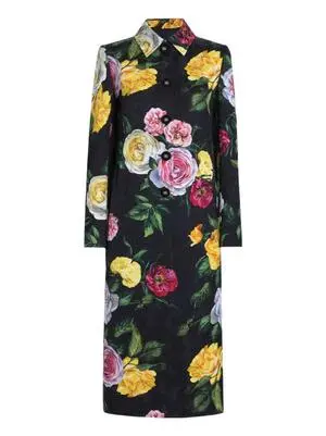 Dolce & Gabbana Floral Print Long Coat - Multi-color