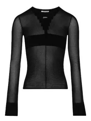 JEAN PAUL GAULTIER Ribbed Mesh Jumper - Black
