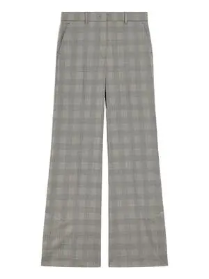 Sportmax Sportmax Batun Checked Straight Leg Trousers Gray