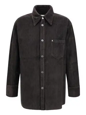 AMI Paris Corduroy Velvet Overshirt - Grey