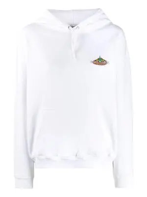 Balenciaga Logo Printed Hooded Sweater - White