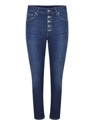 DONDUP Buttoned Cropped Jeans - Blue