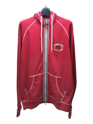 Emporio Armani Logo Zip Up Hoodie - Red