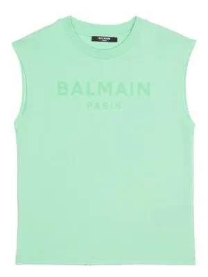 Balmain Paris Logo Tank Top - Green