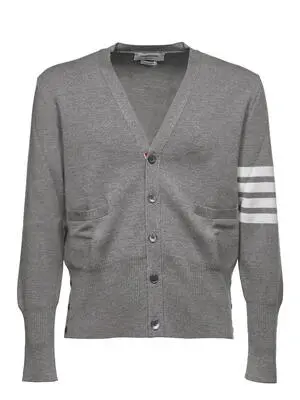 Thom Browne 4-bar Cardigan - Light Gray