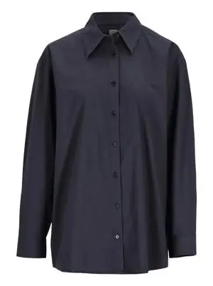 TOTEME Long Sleeve Tumbled Shirt - Black