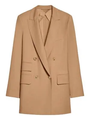 Max Mara Max Mara Nebbie Double-Breasted Blazer Camel