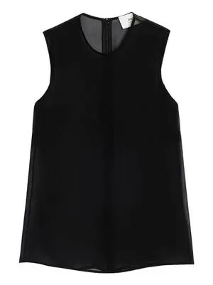 Ami Sleeveless Sheer Top - Black