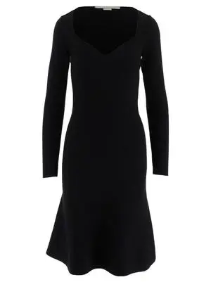 Stella McCartney V-neck Flared Dress - Black