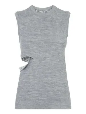 Fendi Fendi Sleeveless Reversible Knitted Top Gray