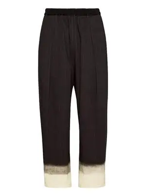 MAISON MARGIELA Drawstring Stitch Detailed Trousers - Black