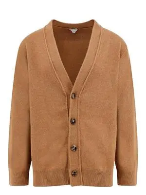 Bottega Veneta Long Sleeved Knitted Cardigan - Brown