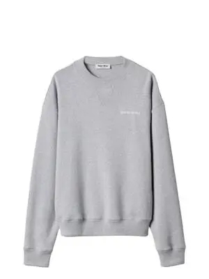 Miu Miu Cotton Crewneck Sweatshirt - Grey