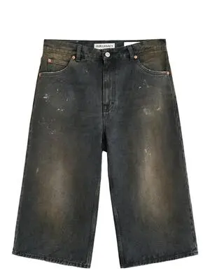 Our Legacy Capri Wide-leg Denim Shorts - Black