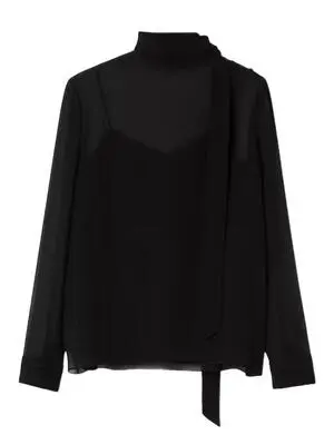 Gucci Layered Sheer Detailed Blouse - Black