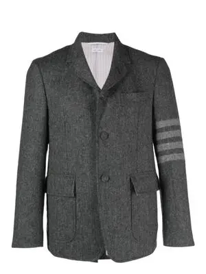 Thom Browne Stripe-detailed Single-breasted Tailored Blazer - Grey