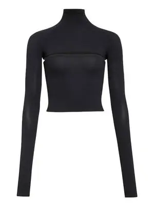 Alaïa Second-skin Knit Cut-out Top - Black