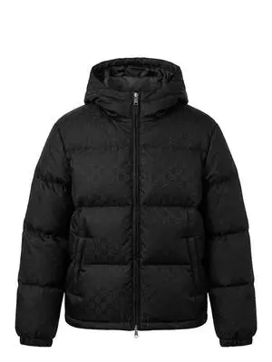 Gucci Gg Nylon Canvas Hooded Down Jacket - Black