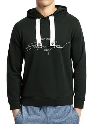 Emporio Armani Logo Hooded Sweatshirt - Black