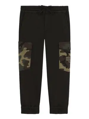 Dolce & Gabbana Cargo Print Pocket Track Trousers - Black
