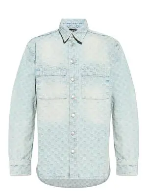 MISBHV Monogram Button-up Overshirt - Light Blue