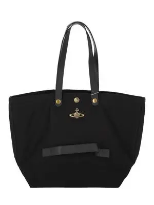 VIVIENNE WESTWOOD Orb Plaque Shopper Bag - Black