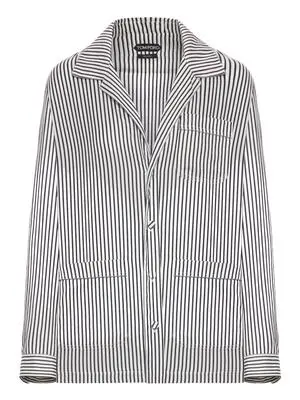 TOM FORD Striped Button-up Shirt - Gray