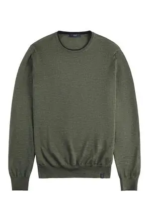 FAY Elbow Patch Crew Neck Sweater - Green