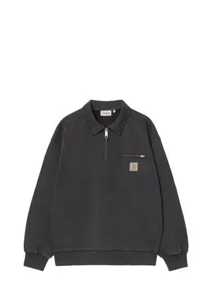 Carhartt Work In Progress Half-zip Pocket Sweatshirt - Black, Stone Washed