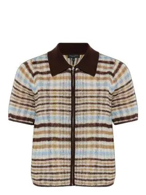 RAG  BONE Rag & Bone Short Sleeve Zip-up Polo Shirt - Multicolor