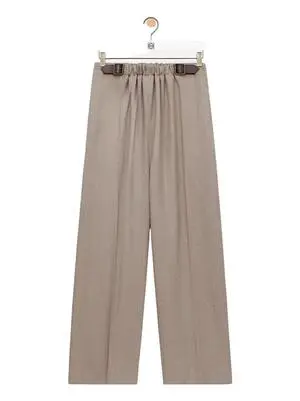 Loewe Loewe Pressed Crease Belted Trousers Mixed Beige