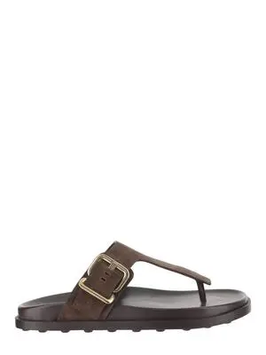 TOD'S Buckled Thong Sandals - Black