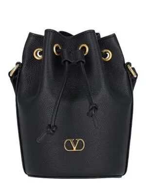 Valentino Garavani Leather Bucket Bag - Black