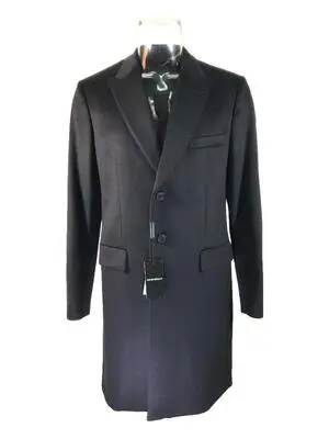 Emporio Armani Single-breasted Wool Coat - Black