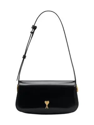 Ami Ami Paris Logo Plaque Shoulder Bag Black