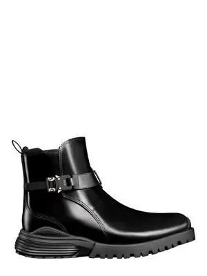 Dior Combat Jodhpur Ankle Boots With Buckled Strap - Black