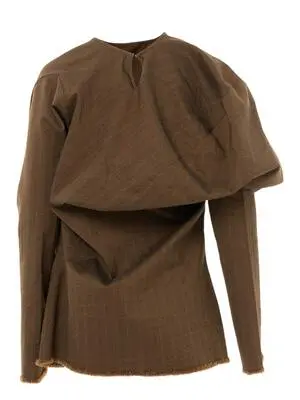UMA WANG Asymmetrical Draped Blouse - No