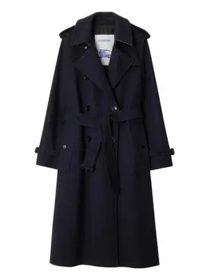 Burberry Long Trench Coat - Navy