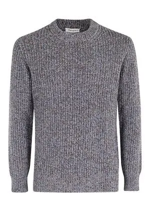KANGRA Ribbed Crew Neck Sweater - Gray