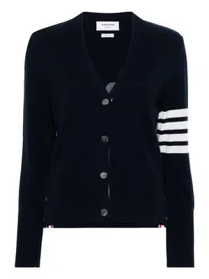 Thom Browne Gingerbread Cookie-intarsia Buttoned Cardigan - Navy Blue