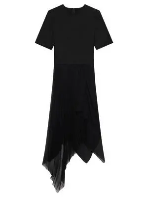 Givenchy Asymmetrical Pleated Dress - Black