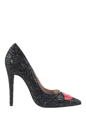 CHIARA FERRAGNI Chiara Ferragni Black Sequin Pointed Toe High Heel Pumps Black