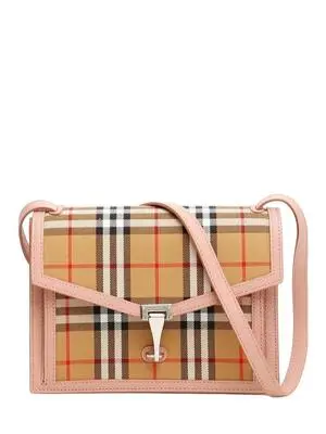 Burberry Small Checked Diagonal Backpack - Nude