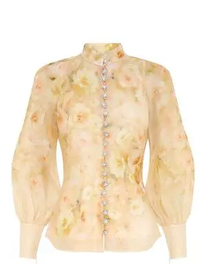 Zimmermann Crush Buttoned Blouse - Nude